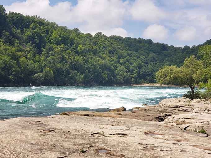 The Niagara River doesn't do anything quietly. These rapids mean serious, thunderous, completely humbling business.
