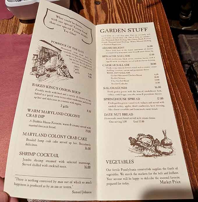 When your menu reads like a colonial document, you know dinner is going to be an adventure worth taking seriously.
