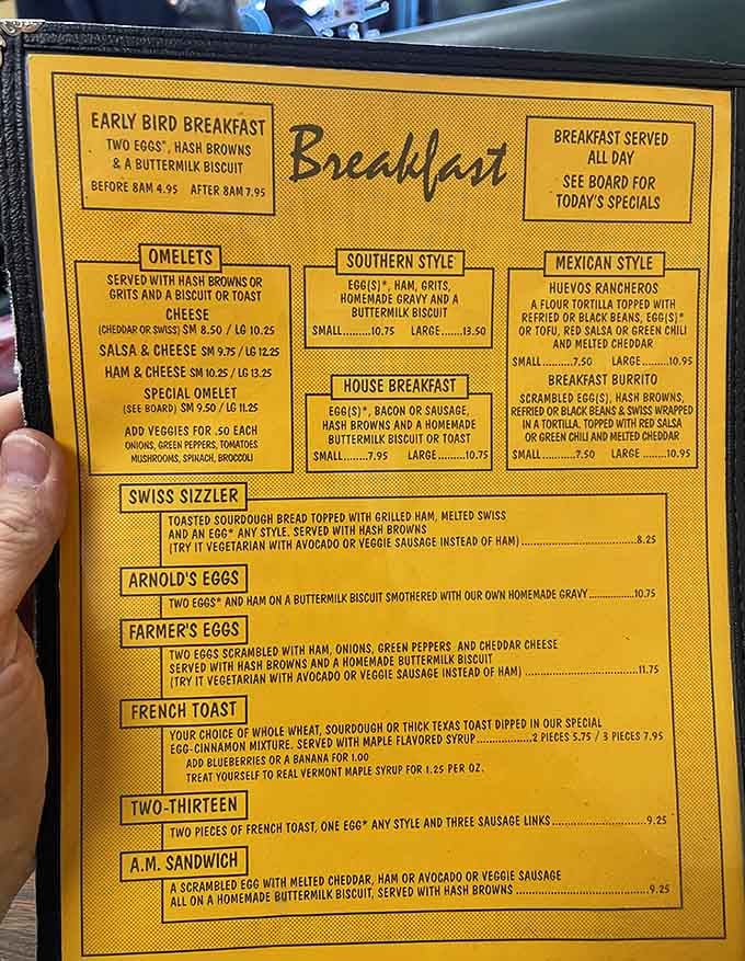 A menu so honest and satisfying, reading it feels like getting a hug from someone's grandmother.