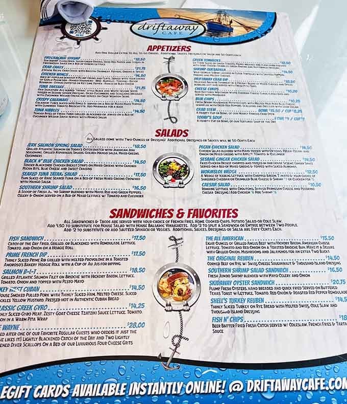 A menu this generous is basically a love letter written entirely in seafood and Southern comfort food.