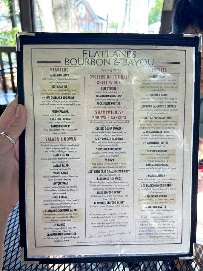 This menu reads like a greatest hits album from the bayou, and every track is a banger.