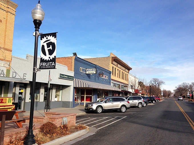 Winter light hits Fruita's downtown just right, making even a quiet Tuesday look like a postcard worth keeping.