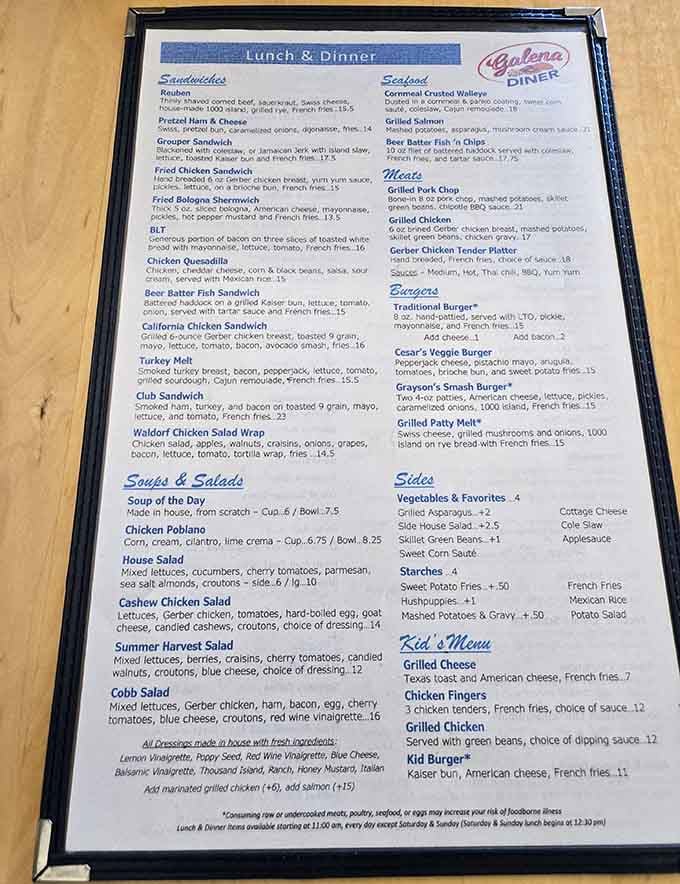 A menu that doesn't require a culinary degree to understand, just an appetite and decision-making skills.