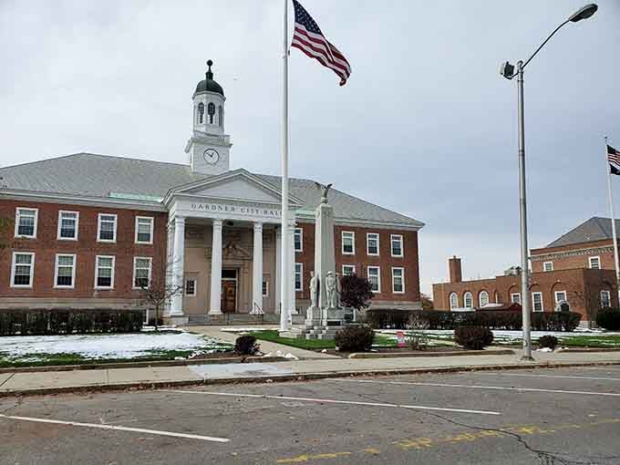 Gardner City Hall stands with quiet dignity, the kind of building that makes you want to straighten your posture.