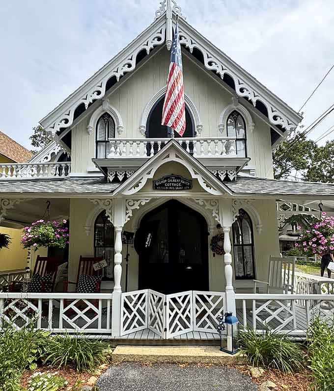The Bishop Gilbert Haven Cottage stands at attention, dressed in white and absolutely knowing it.
