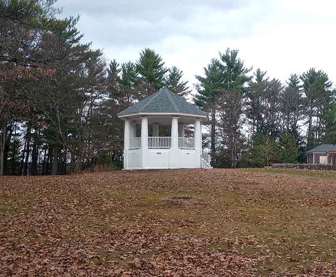 This peaceful gazebo sits atop the hill like a wedding cake topper, minus the stress and expense.