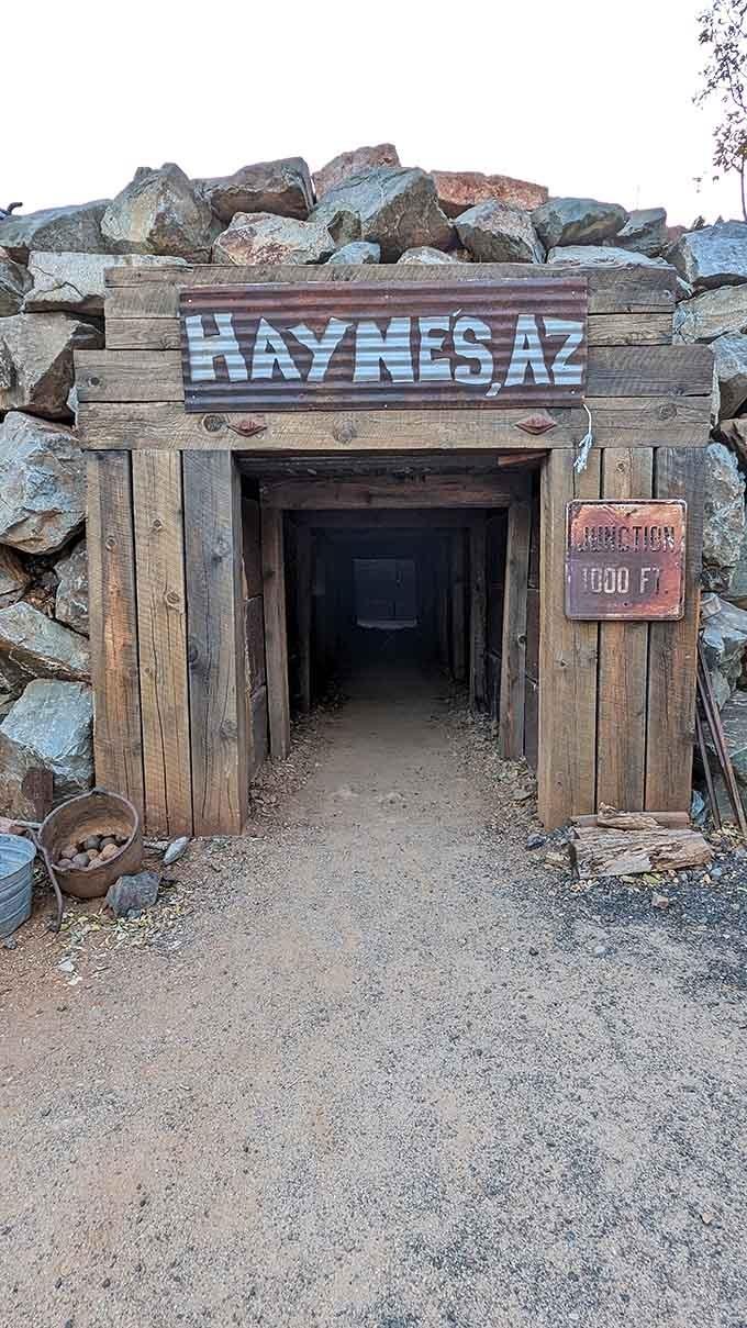 The Haynes replica mine entrance offers adventure without the claustrophobia, smart compromise if you ask me.
