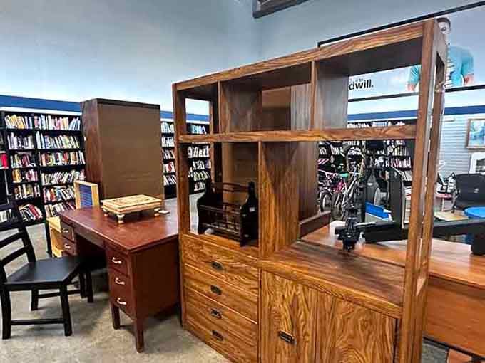 Solid wooden furniture waiting for a second act, because good craftsmanship never really goes out of style.