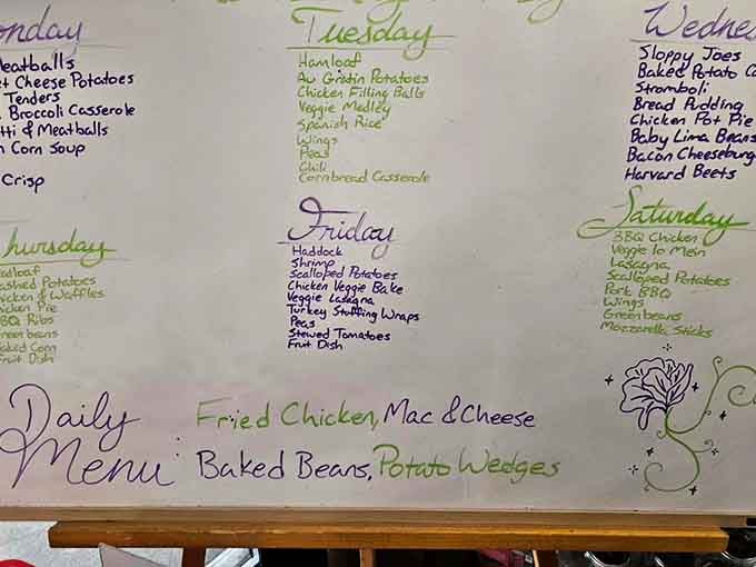 When the daily menu is this good, you don't need fancy fonts or printed menus, just honest handwriting.