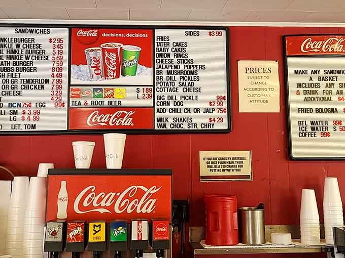 A menu board that hasn't chased trends in decades, and honestly, it doesn't need to.