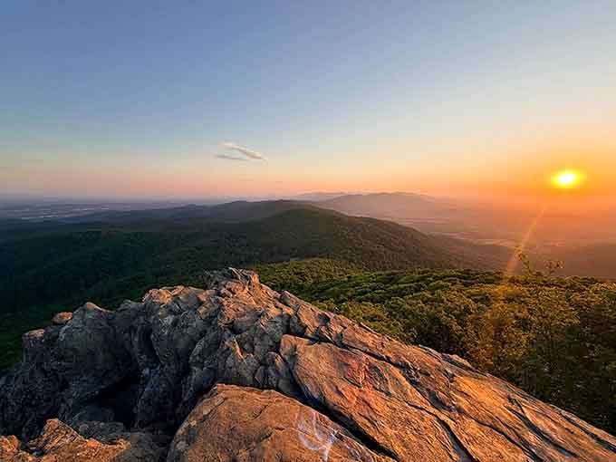 Golden hour at 3,080 feet hits different when you've earned every single step of that elevation gain.