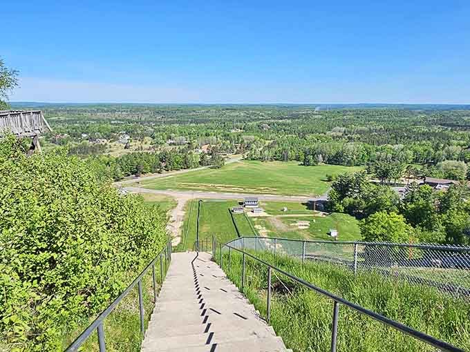 That view from Pine Mountain will make you forget every stress you carried up those stairs.