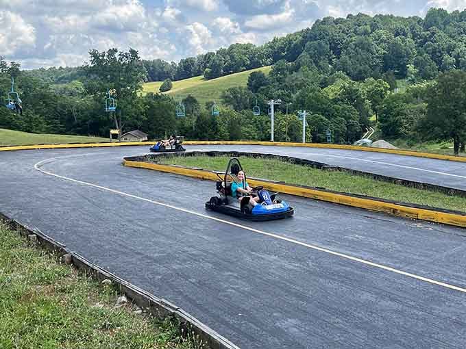 Out here, the Kentucky hills are your backdrop and the finish line is your finish line.
