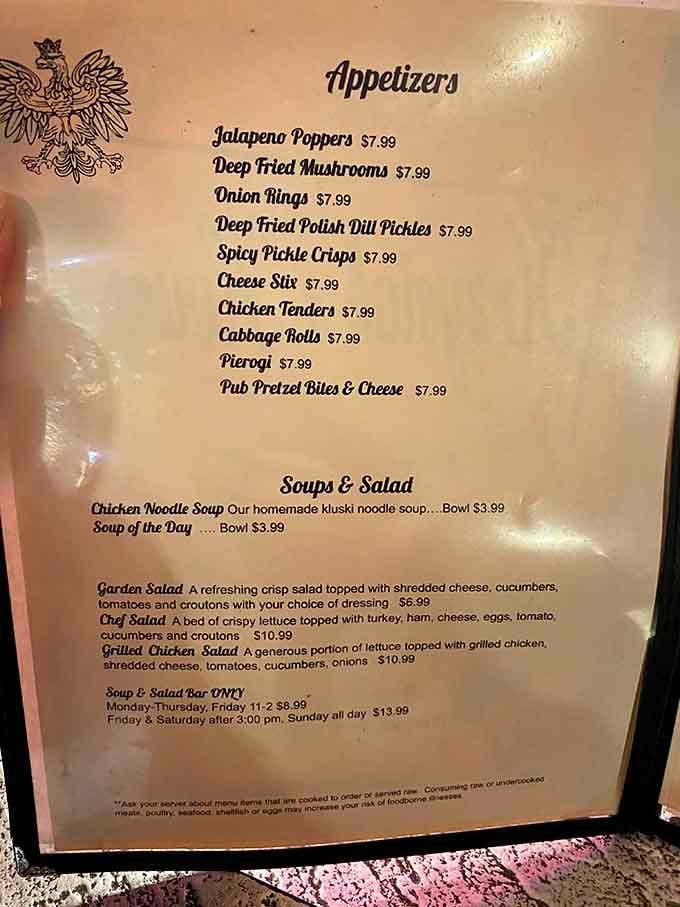 Deep-fried Polish dill pickles on an appetizer menu. Someone in Bay City is clearly a genius.