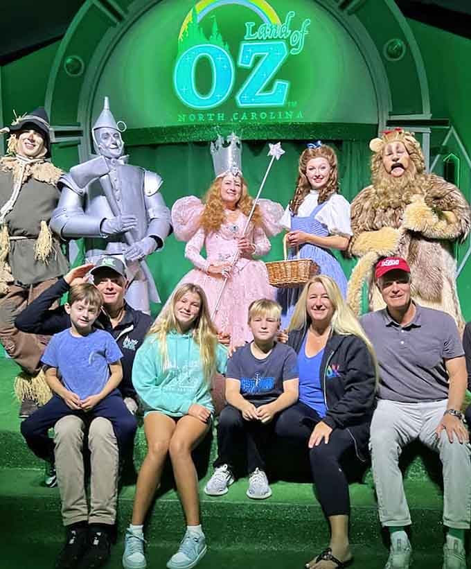 When the whole family gets a photo with Glinda and the gang, that's a memory nobody's deleting from their camera roll.