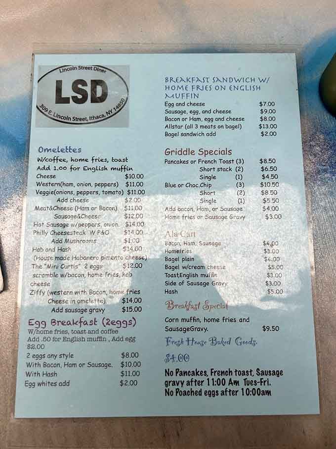 The LSD menu, where every single item is a very good idea you'll want to say yes to.