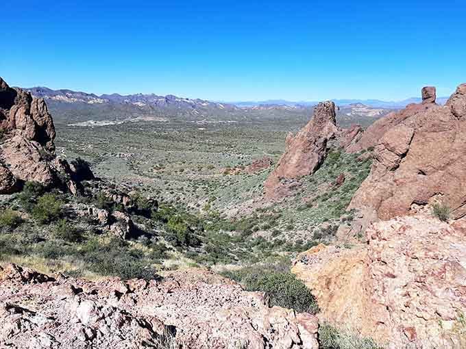 From up here, the whole world looks like it was painted by someone who really wanted to show off.