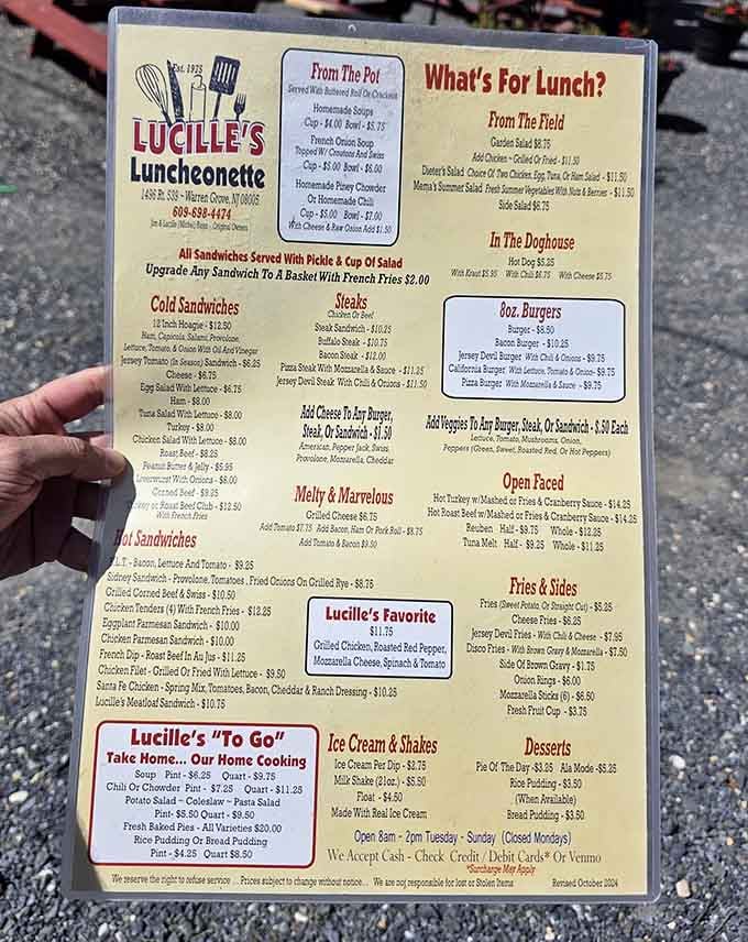This menu proves you don't need fifty pages to do breakfast and lunch right, just honest options.