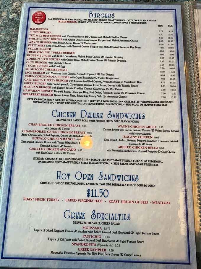 A menu this generous isn't a list, it's a commitment to making sure nobody leaves disappointed.