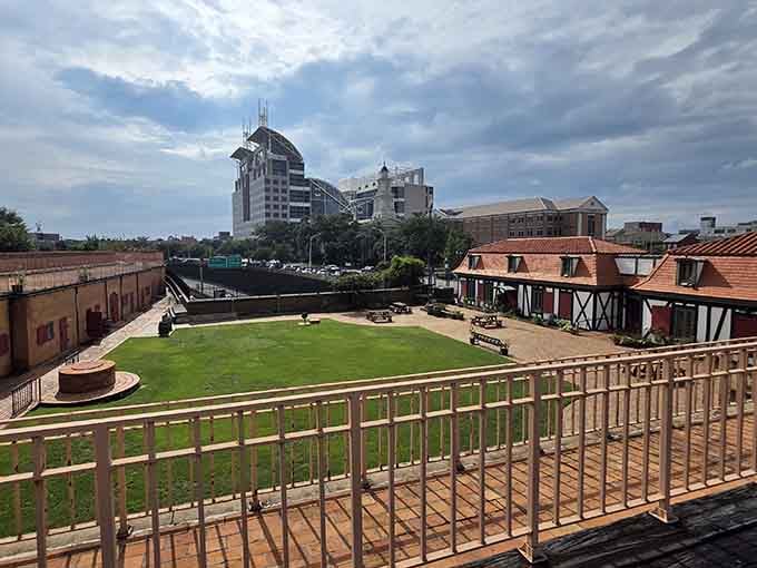 Fort Cond&eacute;'s green space offers a peaceful retreat where history happened and locals now gather for lunch breaks.
