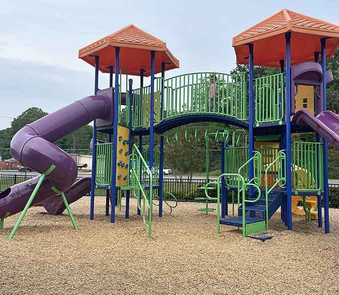 The kind of playground that makes grandkids beg to stay longer and grandparents secretly want a turn.