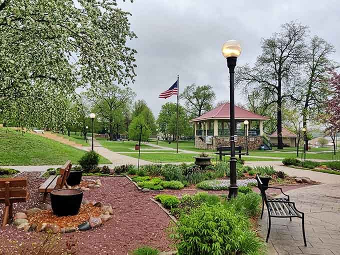German Park's gazebo and manicured gardens offer the kind of peaceful afternoon that city parks can only dream about.