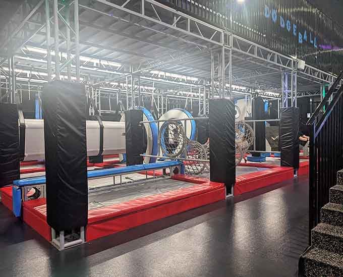 The ninja warrior obstacle course looks like something straight off a TV competition show, minus the dramatic music.