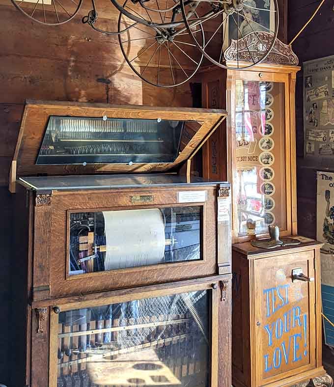 A coin-operated player piano and a "Test Your Love" machine walk into a general store. No punchline needed.
