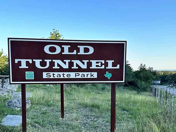 The sign says "Old Tunnel State Park," but what it really means is "you're about to see something unforgettable."