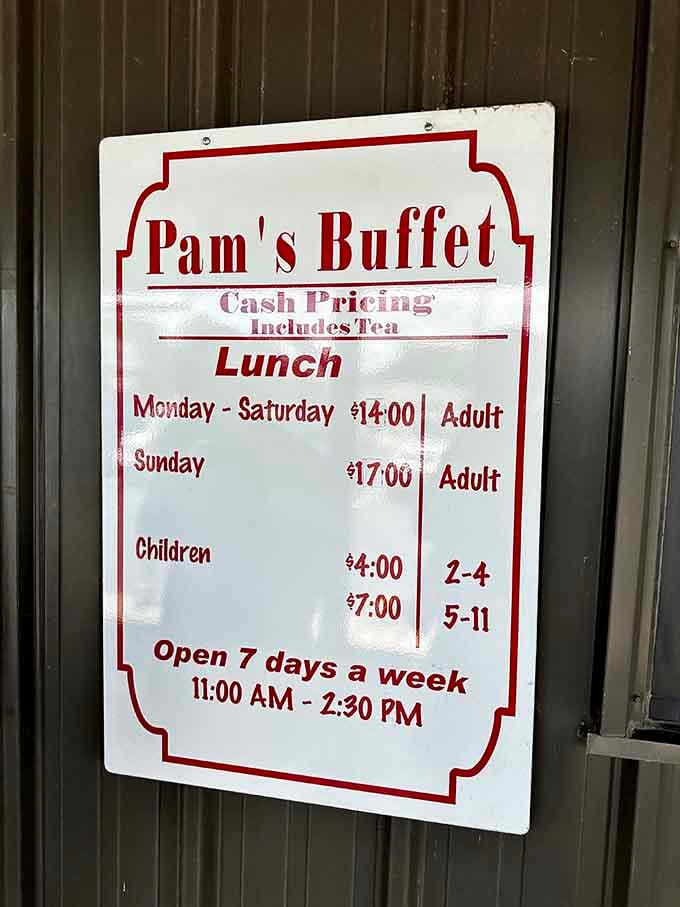 The buffet pricing tells you everything: unlimited Southern comfort at prices that won't break the bank.