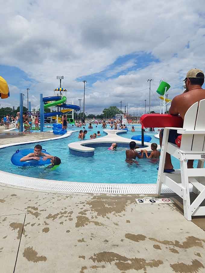 Blue skies, sparkling water, and happy people floating around. This is what "living your best life" actually looks like in Indiana.