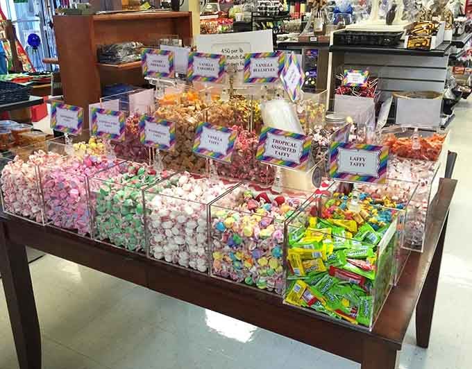 Watermelon, vanilla, tropical, buttered popcorn, the taffy selection here could make even the most disciplined adult forget their diet entirely.