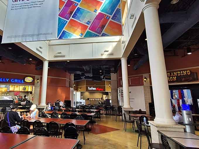 The food court at San Marcos Premium Outlets is where smart shoppers recharge before round two of serious bargain hunting.