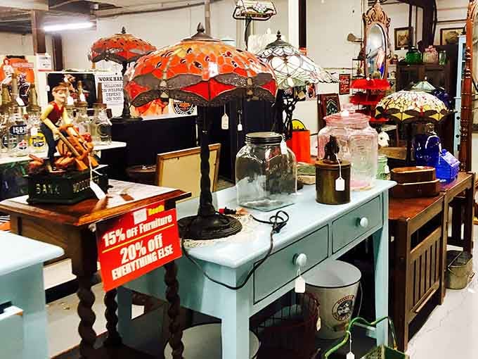 These Tiffany-style lamps cast the kind of warm glow that makes everything look like a scene from better times.