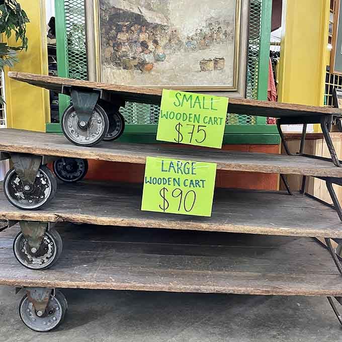 Industrial chic meets rustic charm with these wheeled carts that'll make your living room infinitely cooler than your neighbors'.