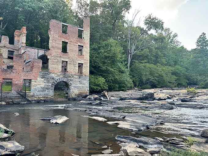 Sweetwater Creek doesn't just flow past the ruins, it tells the whole story without saying a word.
