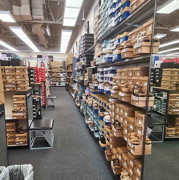 Floor-to-ceiling shoe boxes, because finding the perfect pair deserves its own dedicated wall of glory.