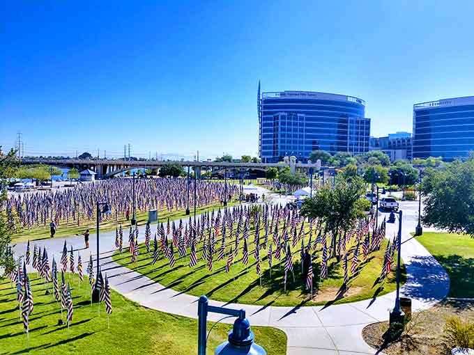Thousands of flags, one powerful message. This is the kind of sight that stops you completely in your tracks.