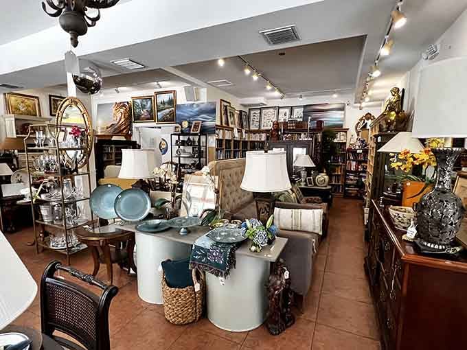 This is what organized abundance looks like, lamps, art, furniture, and d&eacute;cor all waiting patiently for their next home.