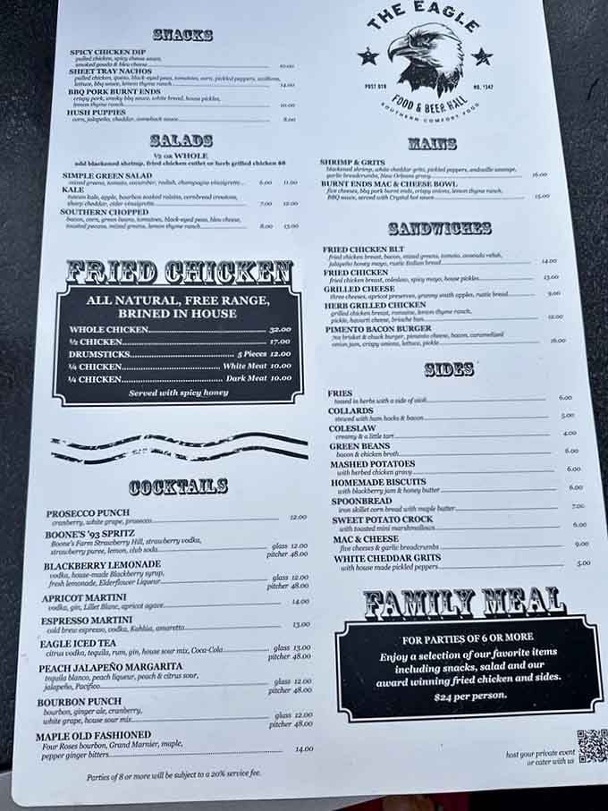 Free-range fried chicken served with spicy honey? Now that's a menu worth studying before your next visit.