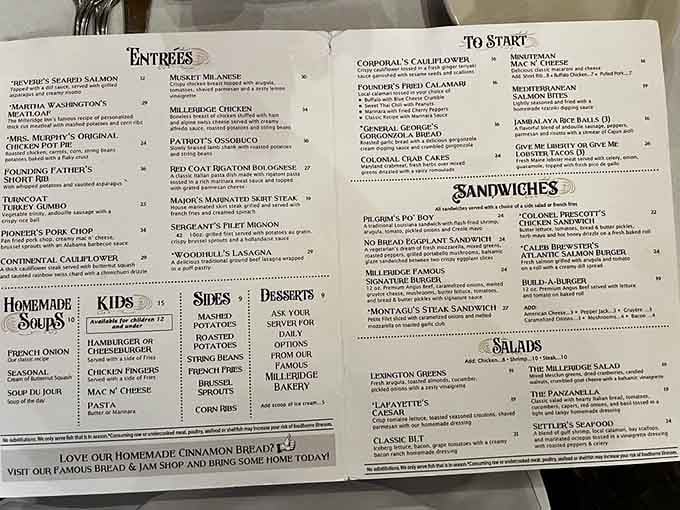 A menu named after Revolutionary heroes. Ordering here feels like passing a very delicious history exam.