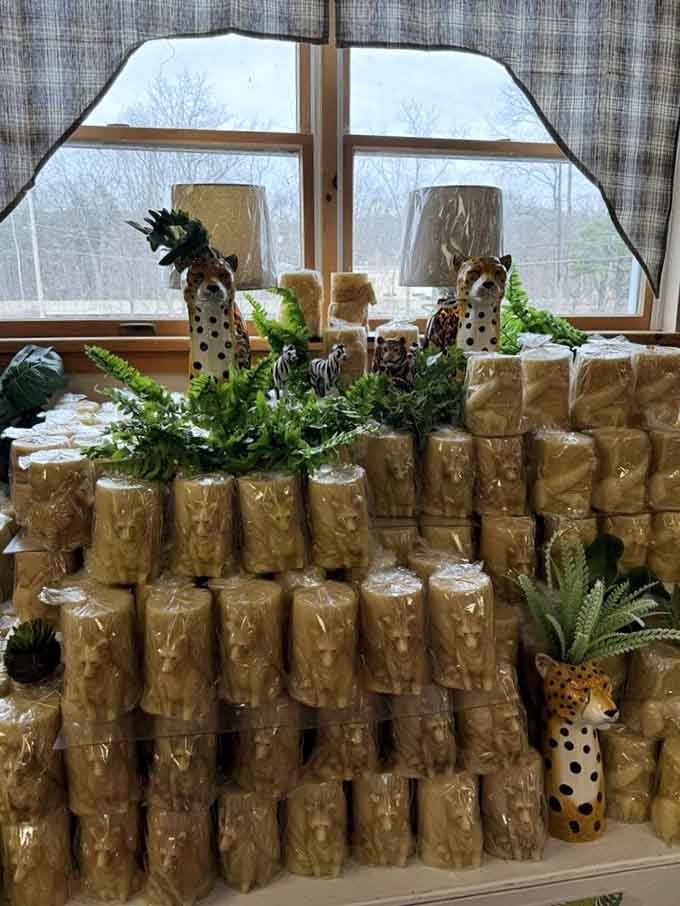 Safari animals guard this candle fortress like it's the most important mission they've ever been assigned, and honestly, it might be.