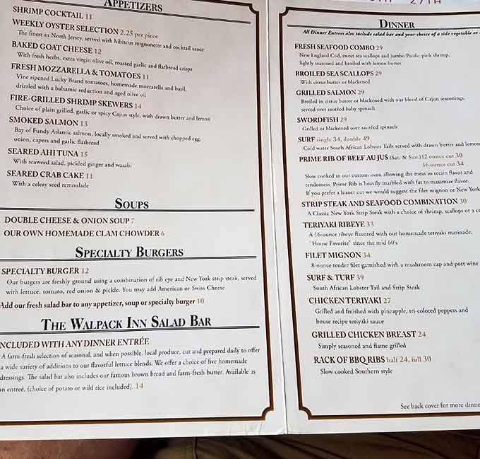 This menu reads like a love letter to American comfort food, with enough variety to satisfy every craving.