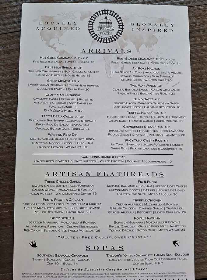 Locally acquired, globally inspired, and cleverly named "Arrivals." This menu knows exactly where it is and loves it.
