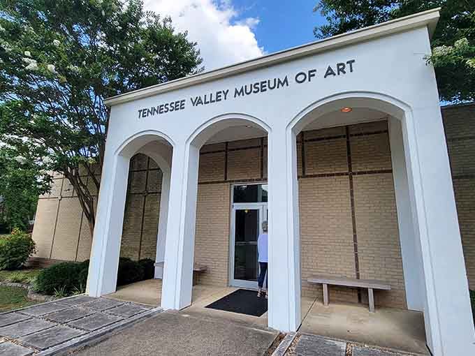 Those three white arches aren't just an entrance, they're an open invitation to discover something genuinely beautiful inside.