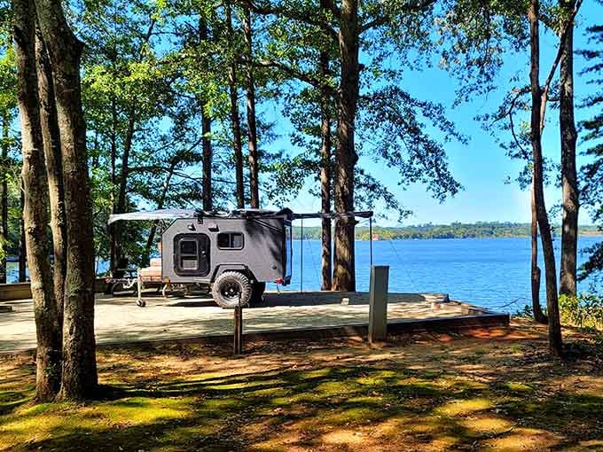 The off-road teardrop camper that says, "I came here for the water, but I could handle a mountain too."