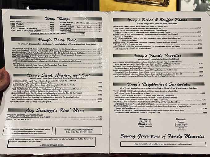 This menu reads like a greatest hits album of Italian-American comfort food classics.