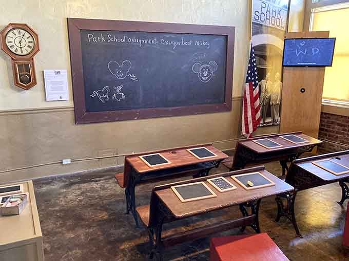 Somewhere in this classroom, a boy named Walt first learned that drawing wasn't just a hobby, it was a destiny.