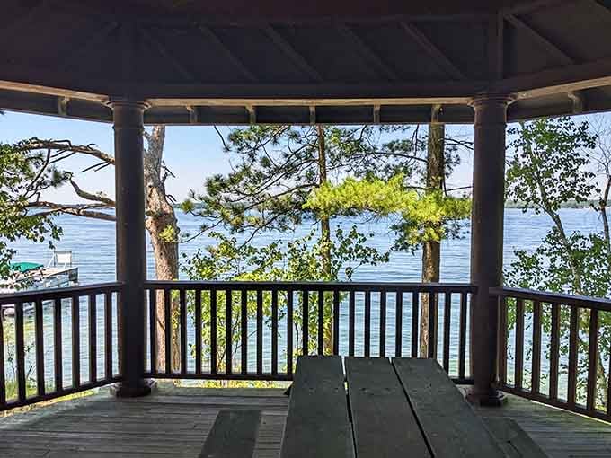 This gazebo offers views so stunning, you'll forget you left your phone in the boat.