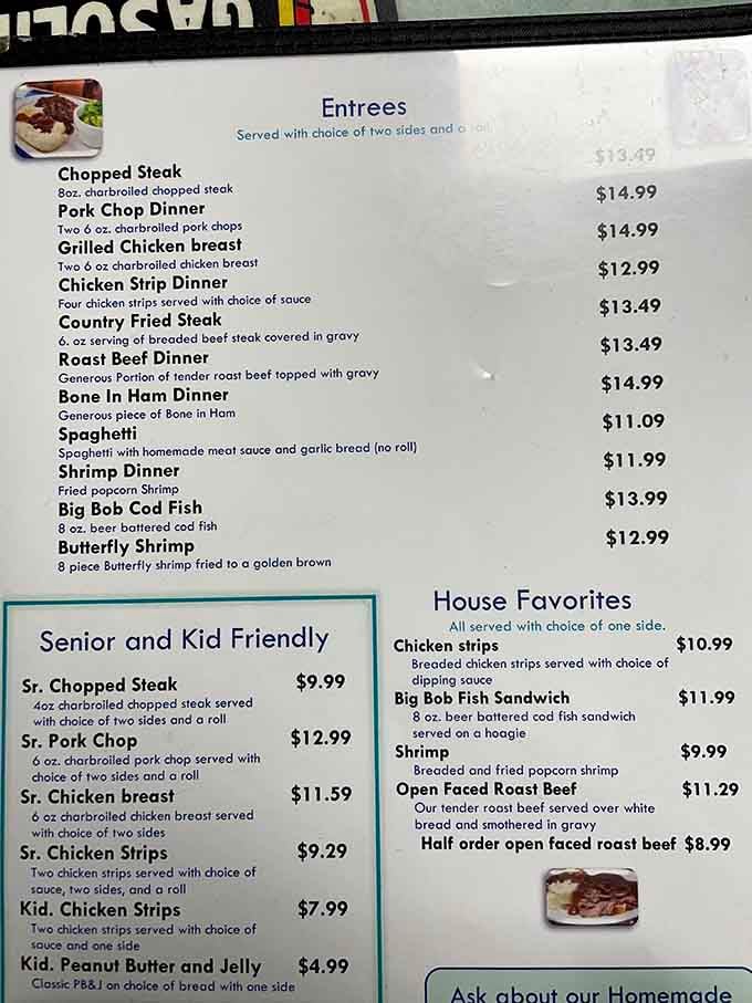 A menu this honest and straightforward deserves to be framed and hung on someone's wall.